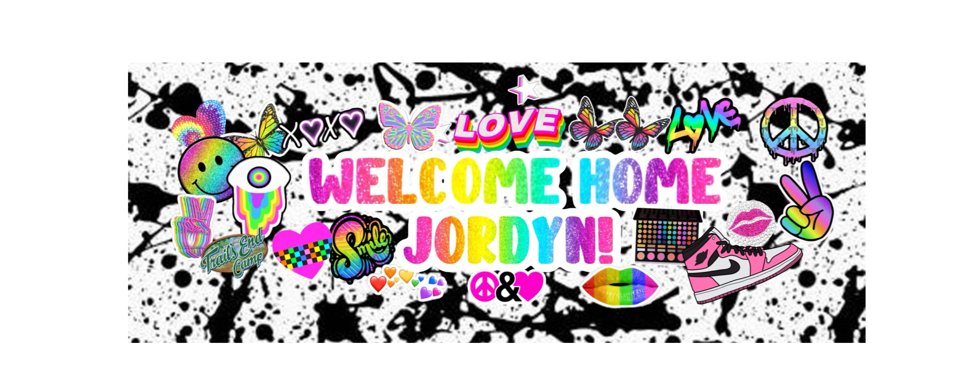 Welcome Home Banner - Rainbow Splatter – Camprageous Gifts