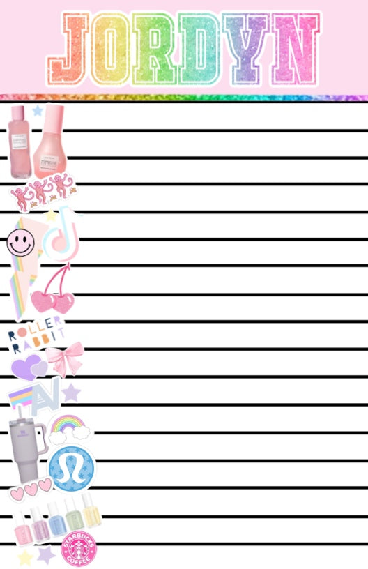 Preppy in Pink Custom Notepad – Camprageous Gifts