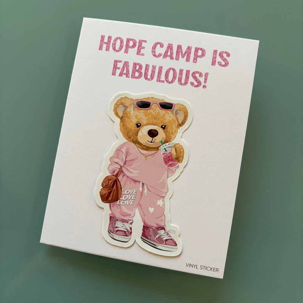 Pink Bear Sticker Note Card – Camprageous Gifts